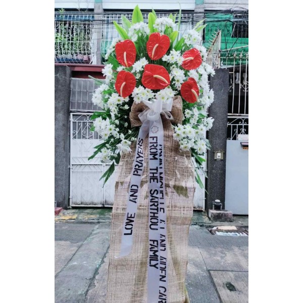 Funeral Flowers Standee Arrangement
